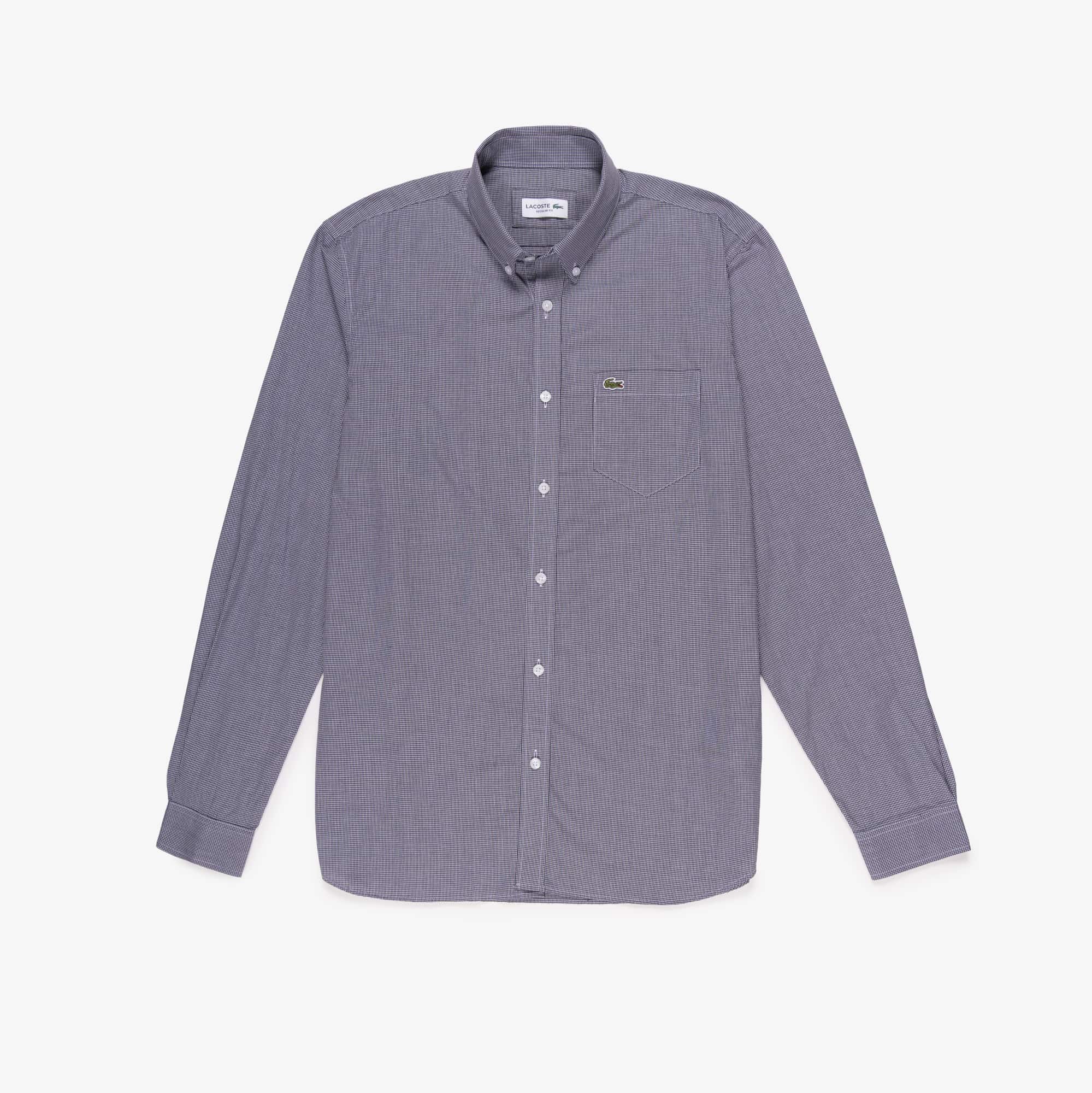 Camisa Masculina Manga Longa de Popeline em Modelagem Regular - Lacoste ...